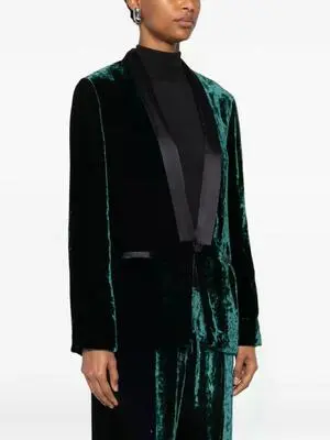 FORTE_FORTE Crushed-velvet Shawl-lapel Jacket