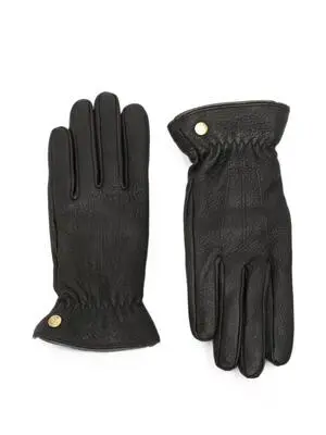 Barbour Fleece-trimmed Leather Gloves - Brown