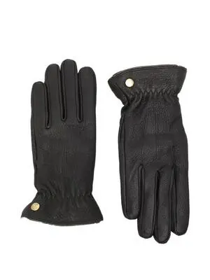 Barbour Fleece-trimmed Leather Gloves - Brown