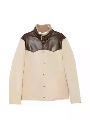 Brunello Cucinelli Shearling-trim Leather-yoke Jacket