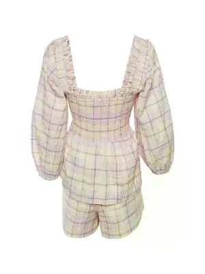 GANNI Checked Peplum Top And Shorts Set
