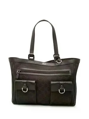 Gucci 2000-2015 Gg Denim Abbey D Ring Pocket Tote Bag - Brown