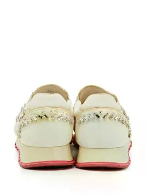 Prada Crystal-embellished Slip-on Sneakers - Neutrals