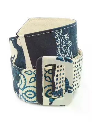 Oscar De La Renta Printed Buckle Belt