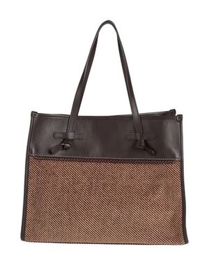 GIANNI CHIARINI Handbag Tan Textile Fibers, Leather - Brown