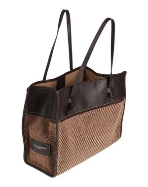 GIANNI CHIARINI Handbag Tan Textile Fibers, Leather