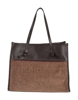 GIANNI CHIARINI Handbag Tan Textile Fibers, Leather