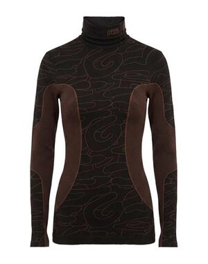 GCDS X WOLFORD Two-tone Long Sleeve Mock Neck Performance Top