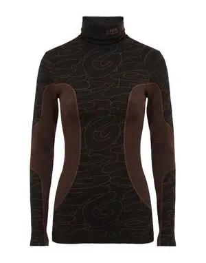 GCDS X WOLFORD Two-tone Long Sleeve Mock Neck Performance Top