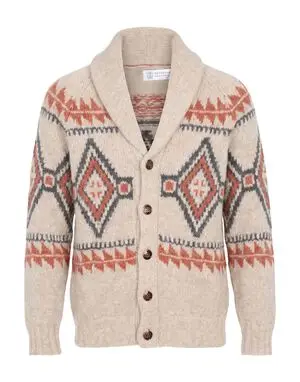 Brunello Cucinelli Cardigan Light Size Alpaca Wool, Polyamide, Wool, Cashmere, Silk