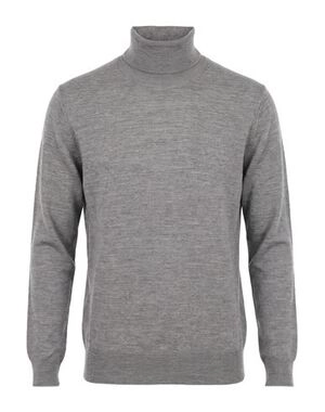 MAISON MARGIELA Turtleneck Size Acrylic, Virgin Wool, Cow Leather - Grey