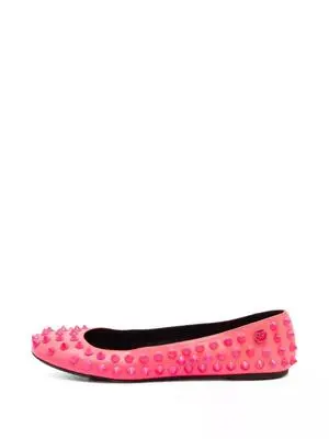 Philipp Plein Spiked Leather Ballet Flats