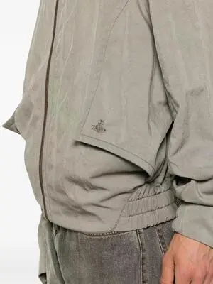 VIVIENNE WESTWOOD Orb-embroidered Zip-up Jacket - Grey