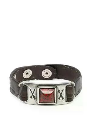 ERALDO Stone-embellished Leather Bracelet - Brown