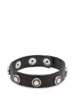 ERALDO Stud-embellished Leather Bracelet - Brown
