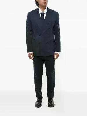 Corneliani Double-breasted Peak-lapel Two Piece Suit - Blue