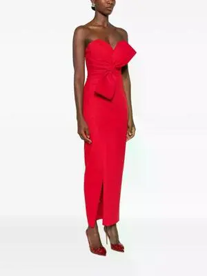 FOREVER UNIQUE Raye Bow-detail Strapless Maxi Dress
