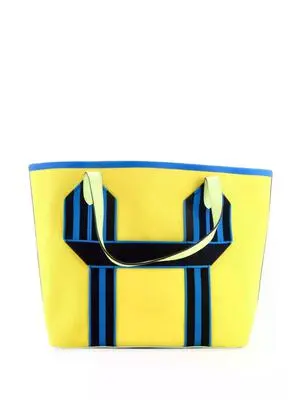 Hermès Pursangle Canvas With Leather Tote Bag - Blue