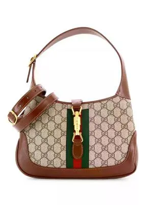 Gucci Jackie 1961 Gg Coated Canvas Small Hobo Bag - Brown