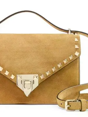 Valentino Garavani Rockstud Small Shoulder Bag In Suede