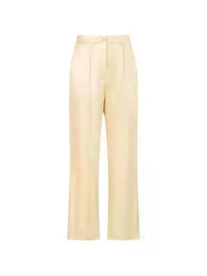 Liu Jo Crinkled-satin Side-slit Trousers