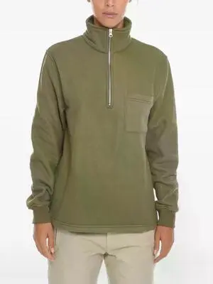 SAMSOE SAMSOE Half-zip Chest-pocket Sweater - Green