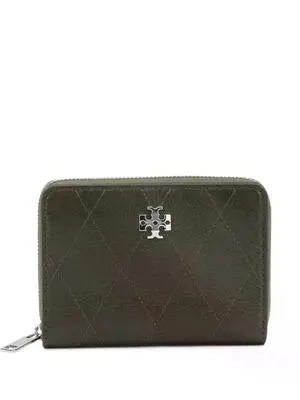 Tory Burch Small Charlie Quilted Zip-around Wallet - Green