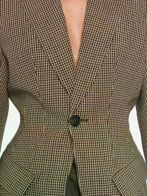 Seafarer Houndstooth-pattern Single-breasted Blazer