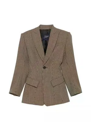 Seafarer Houndstooth-pattern Single-breasted Blazer - Brown