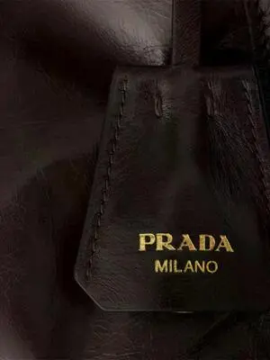 Prada Bonnie Leather Mini Shoulder Bag - Brown