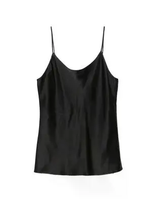 Max Mara Satin Spaghetti-strap Top - Black