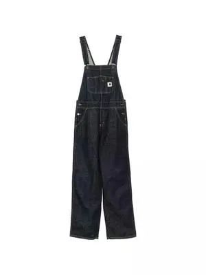 Carhartt Work In Progress Logo-patch Denim Dungarees - Blue