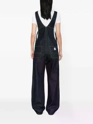Carhartt Work In Progress Logo-patch Denim Dungarees