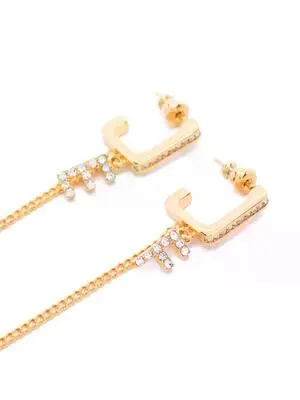 Elisabetta Franchi Crystal-embellished Drop Earrings - Gold