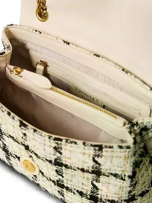 TWINSET Chequered Bouclé Shoulder Bag