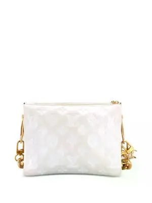 LOUIS VUITTON Coussin Monogram Embossed Lambskin Bb Crossbody Bag - White