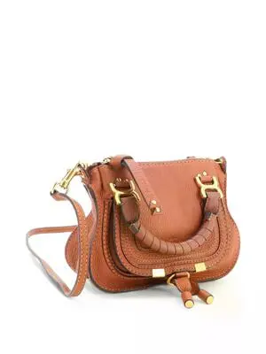 Chloé Marcie Satchel Leather Baby Crossbody Bag - Brown