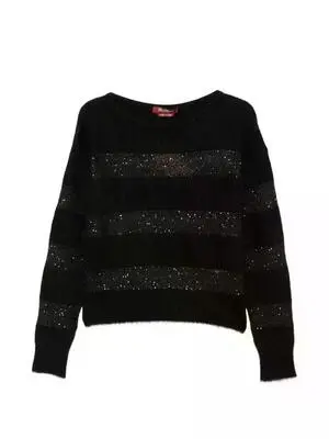 Max Mara Sequin-embellished Horizontal Stripe Sweater