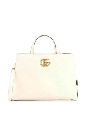 Gucci Gg Marmont Matelasse Leather Medium Tote Bag - Neutrals