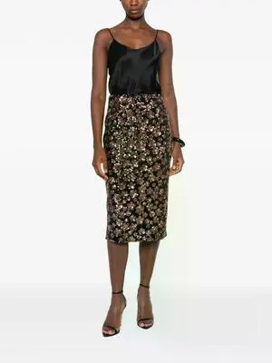 Max Mara Sequin-embellished Midi Skirt - Black