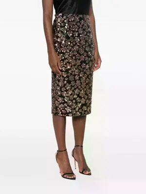 Max Mara Sequin-embellished Midi Skirt - Black