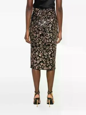Max Mara Sequin-embellished Midi Skirt - Black