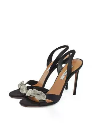 AQUAZZURA Very Bow Slingback Sandals - Black