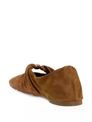 Loewe Pebble Soft Ballerina In Suede Goatskin
