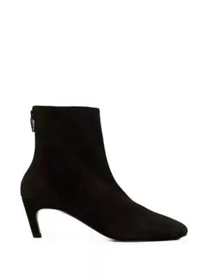 TOTEME Suede Rear-zip Ankle Boots - Black
