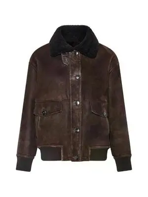YVES SALOMON Shearling-collar Bomber Jacket