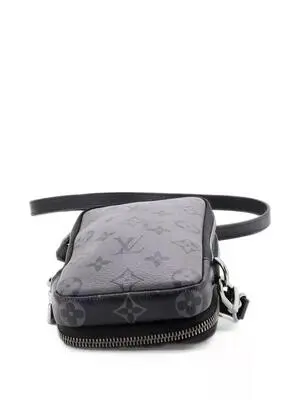 LOUIS VUITTON Double Phone Pouch Reverse Monogram Eclipse Canvas Clutch Bag