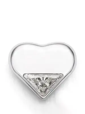 Prada 18k White Gold Laboratory-grown Diamond Heart Earring
