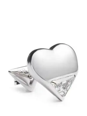 Prada 18k White Gold Laboratory-grown Diamond Heart Earring