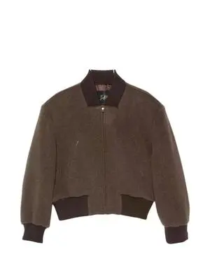 Seafarer Padded-shoulder Bomber Jacket - Brown